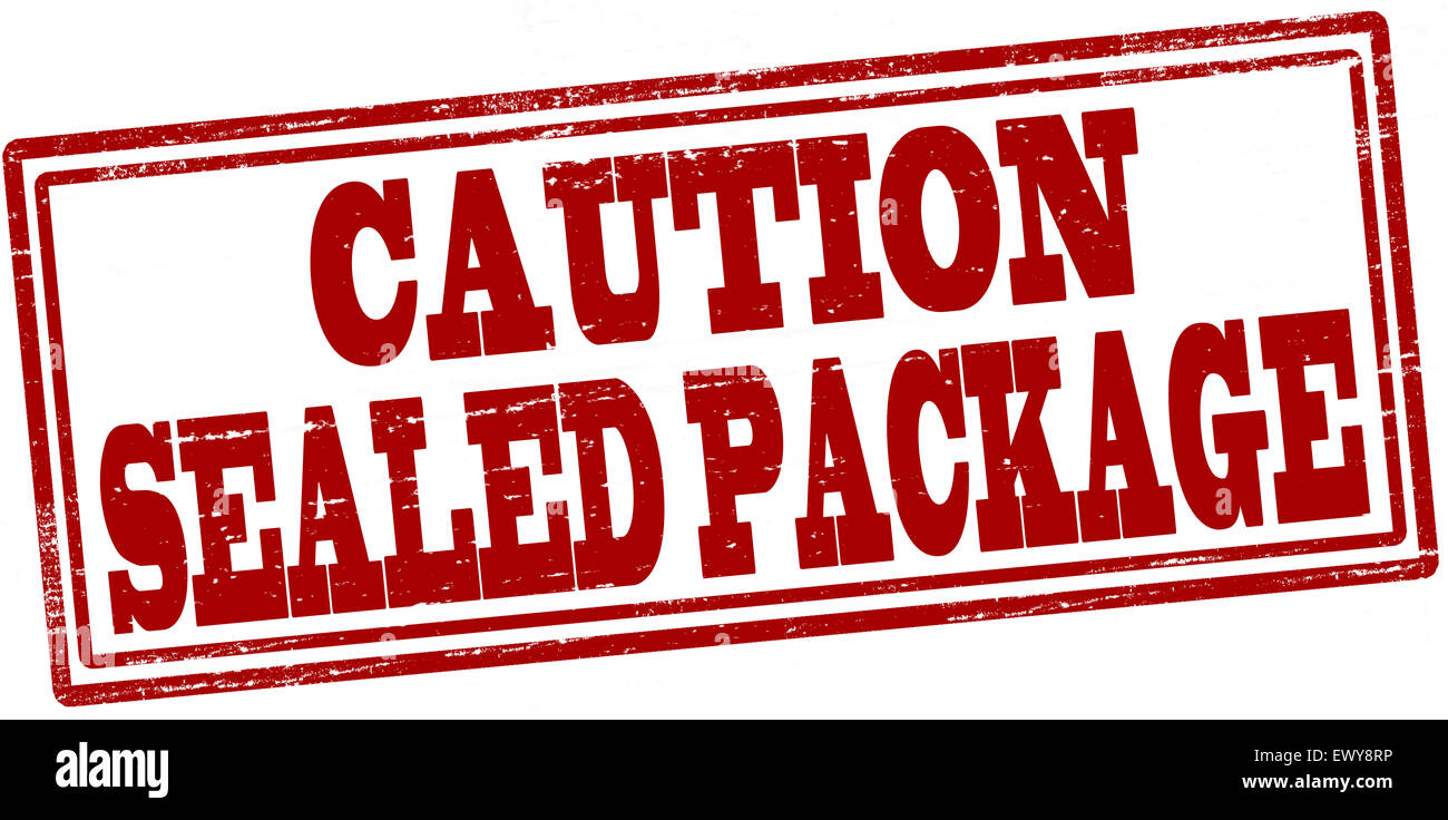 Stamp with text sealed package inside, illustration Stock Photo - Alamy