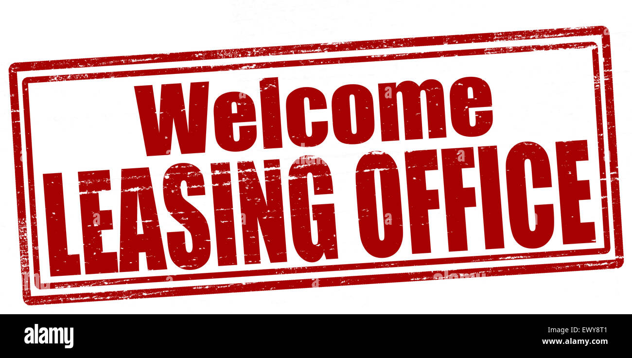 Stamp with text leasing office inside, illustration Stock Photo - Alamy