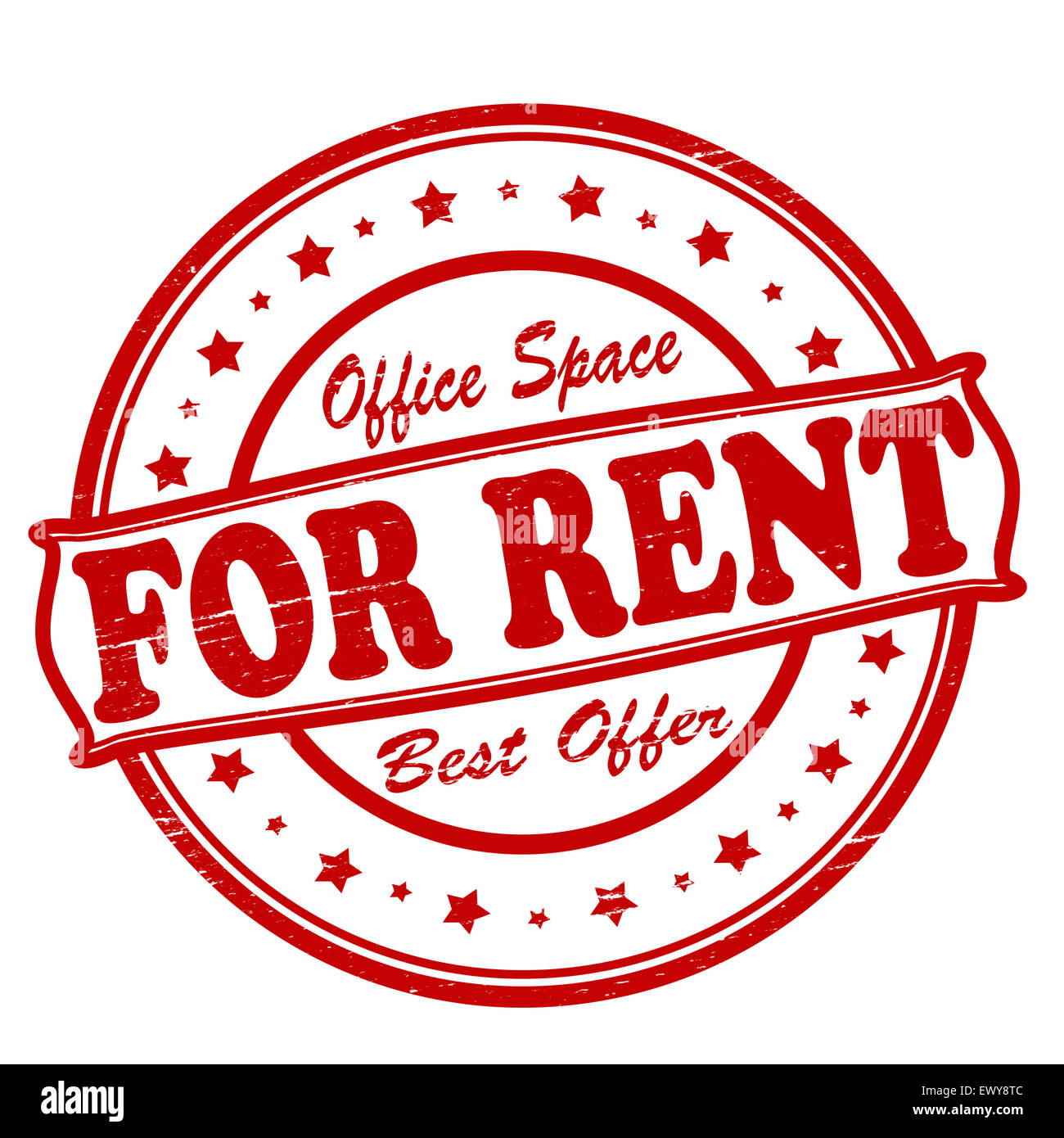Stamp with text for rent inside, illustration Stock Photo - Alamy