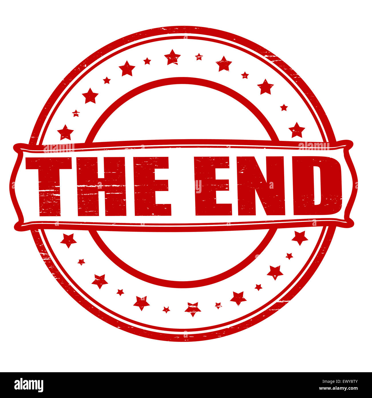 Stamp with text the end inside, illustration Stock Photo - Alamy