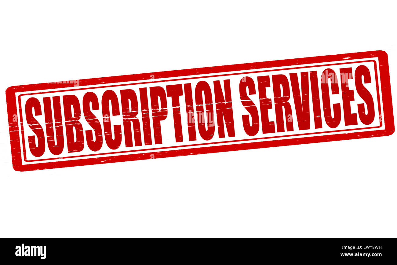 Stamp with text subscription services inside, illustration Stock Photo ...