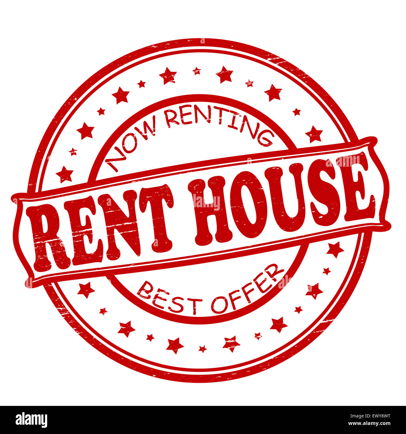 Stamp with text rent house inside, illustration Stock Photo - Alamy
