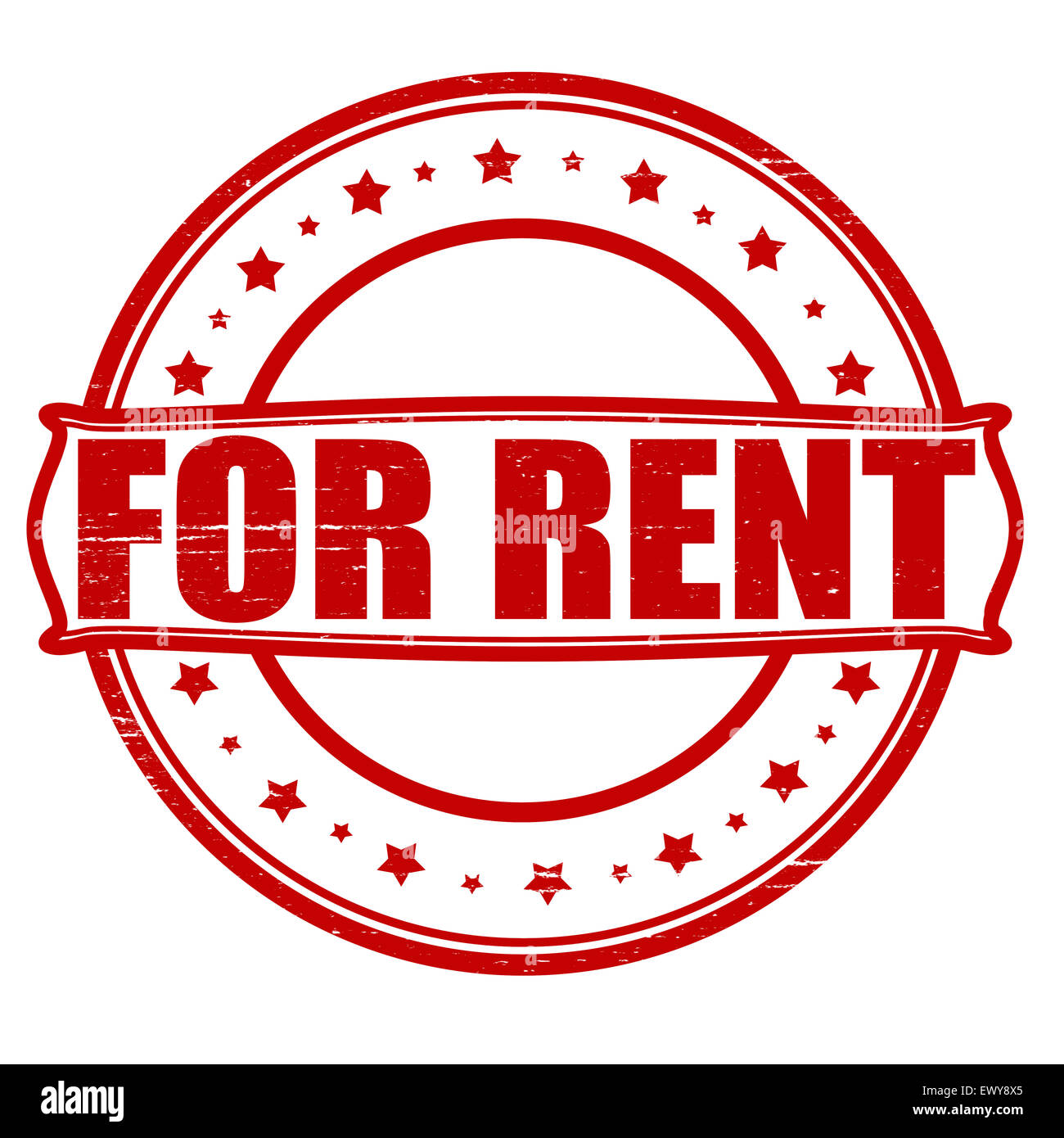 Stamp with text for rent inside, illustration Stock Photo - Alamy