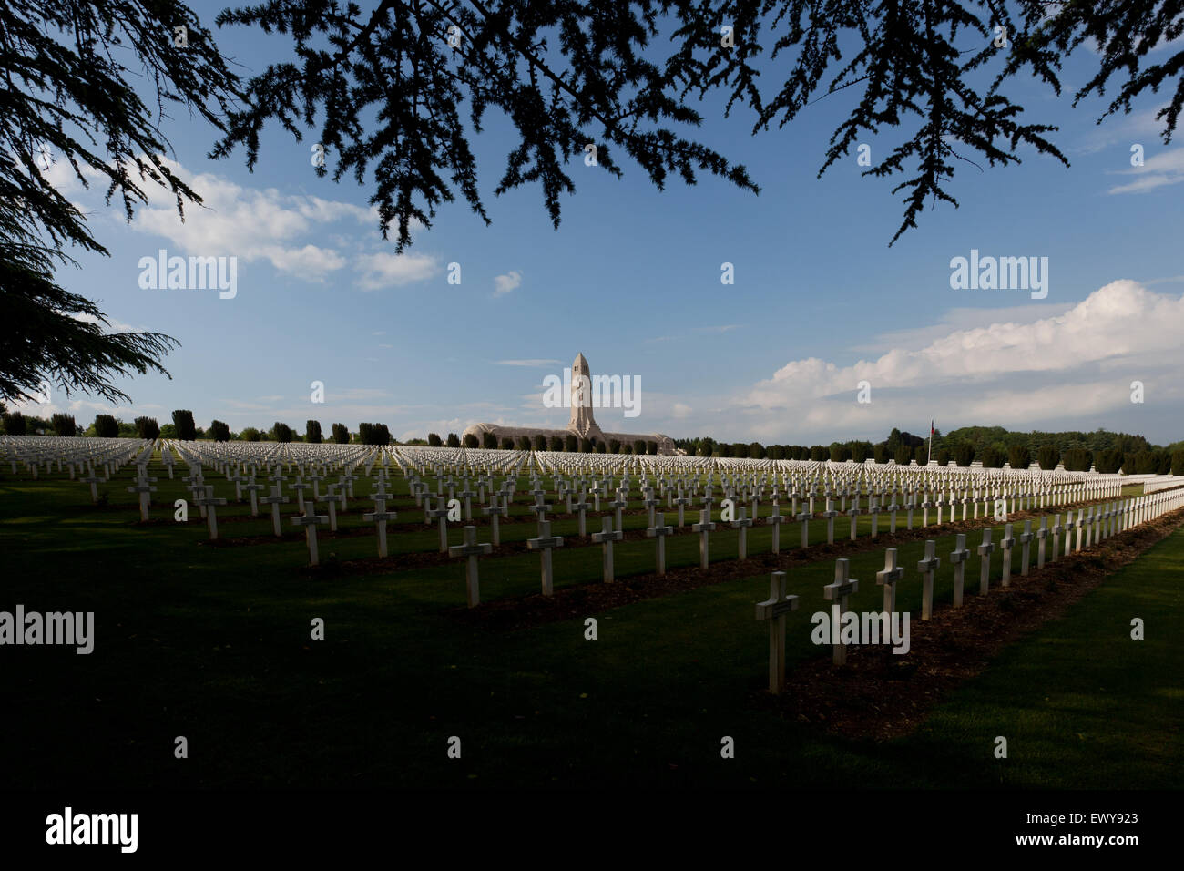 The National Cemetery of Douaumont with the Ossuary of Douaumont in ...