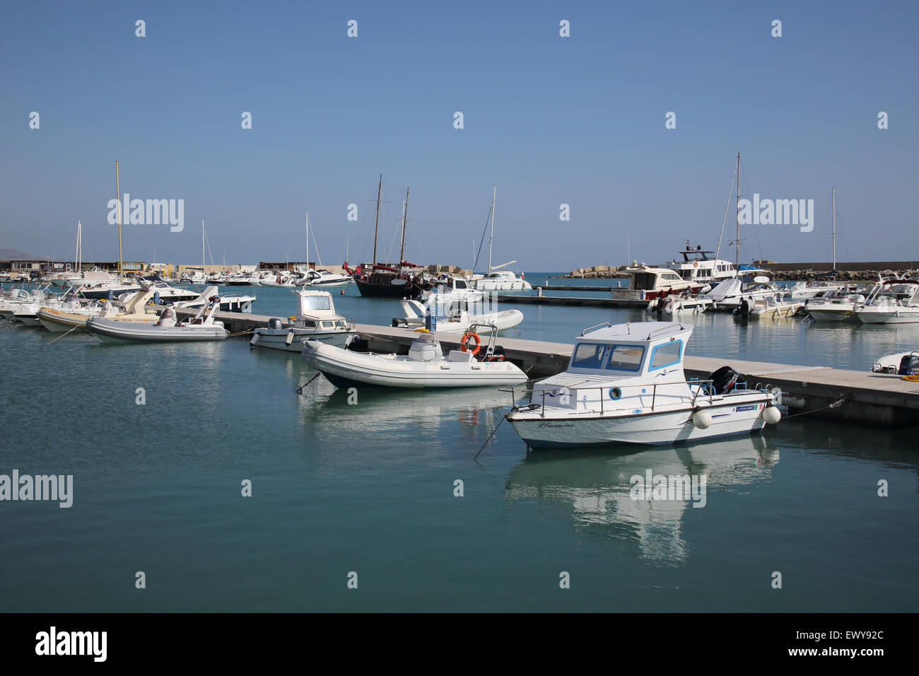 harbour at the coastal port of san leone agrigento sicily Stock Photo ...
