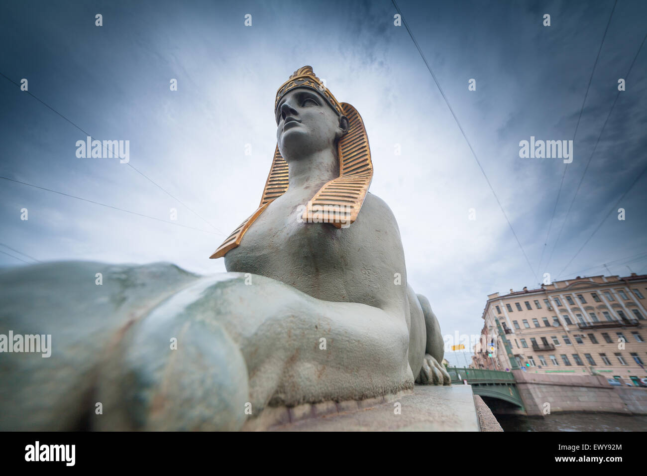Sphinx mounted near the Egyptian Bridge over the Fontanka River in ...
