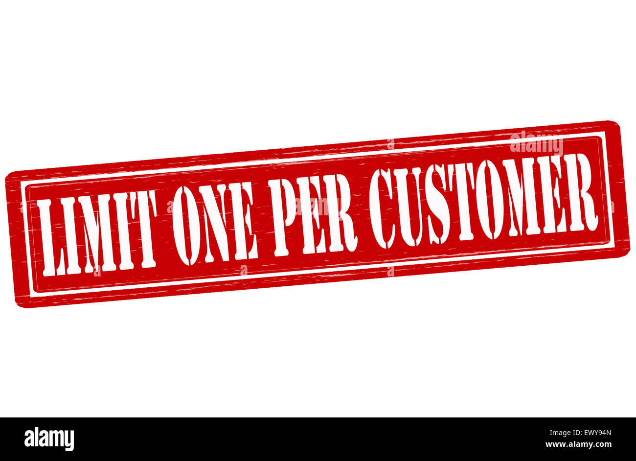 Stamp with text limit one per customer inside, illustration Stock Photo ...