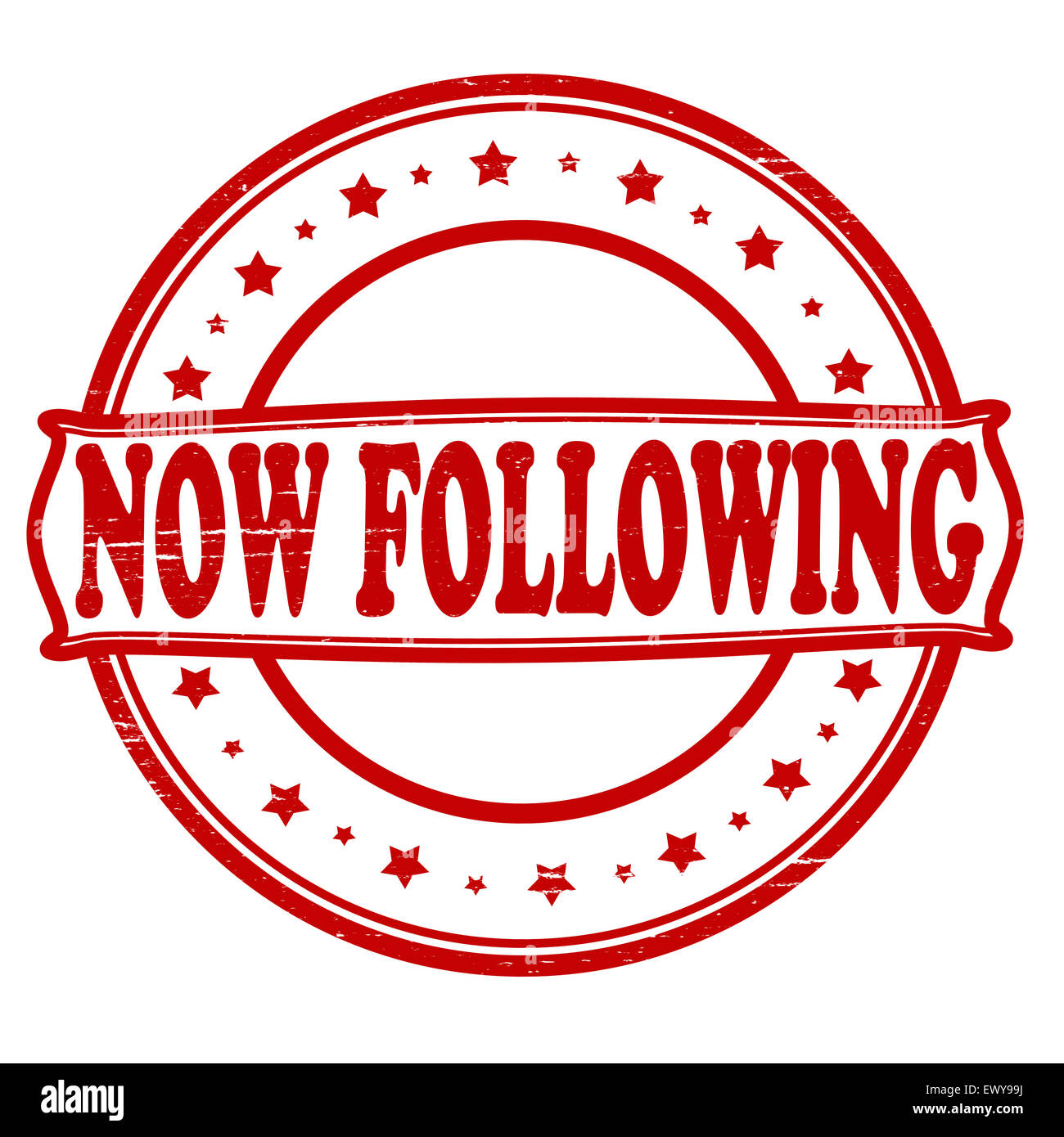 Stamp with text now following inside, illustration Stock Photo - Alamy