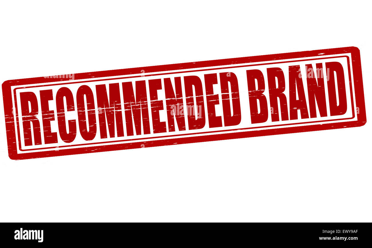 Stamp with text recommended brand inside, illustration Stock Photo - Alamy