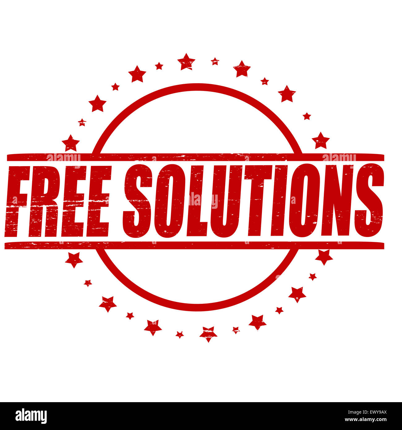 Stamp with text free solutions inside, illustration Stock Photo - Alamy