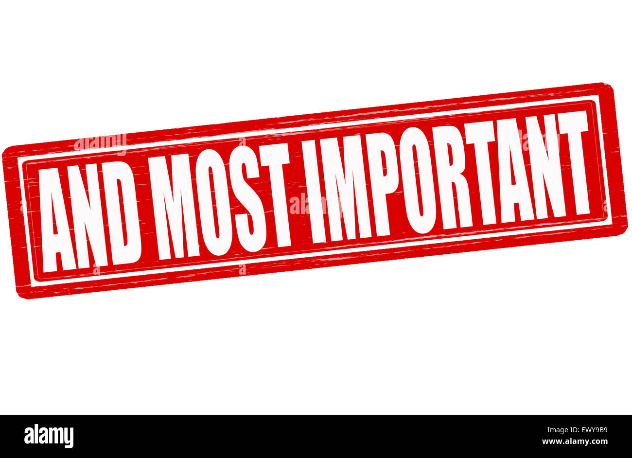 Stamp with text and most important inside, illustration Stock Photo - Alamy