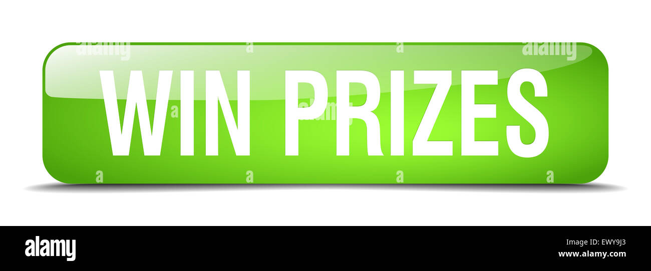win prizes green square 3d realistic isolated web button Stock Photo ...