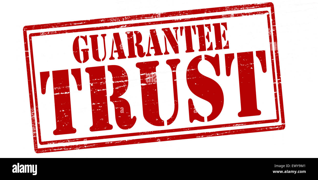 Stamp with text guarantee trust inside, illustration Stock Photo - Alamy