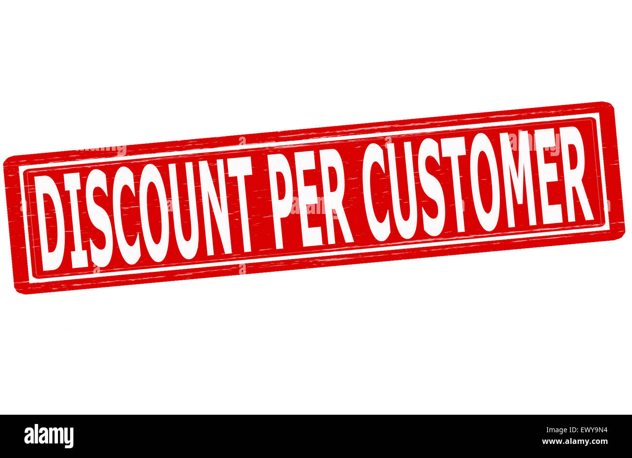 Stamp with text discount per customer inside, illustration Stock Photo ...