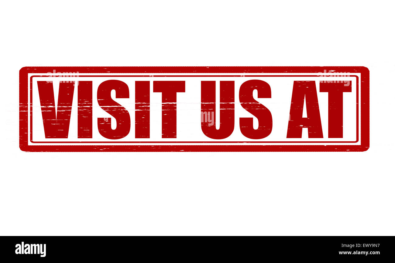 Stamp with text visit us at inside, illustration Stock Photo - Alamy