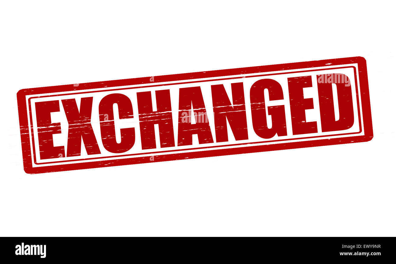 Stamp with word exchanges inside, illustration Stock Photo - Alamy