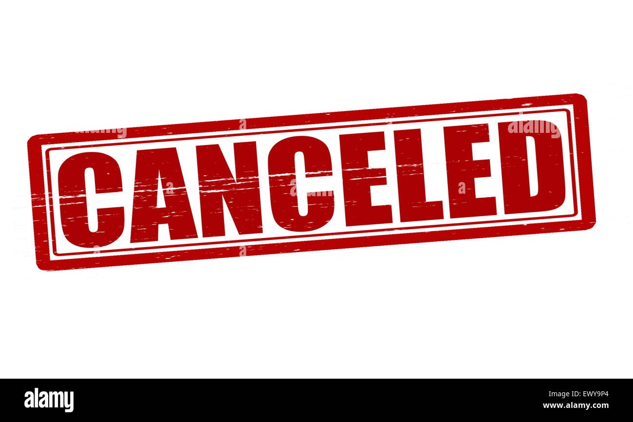 Stamp with word canceled inside, illustration Stock Photo - Alamy