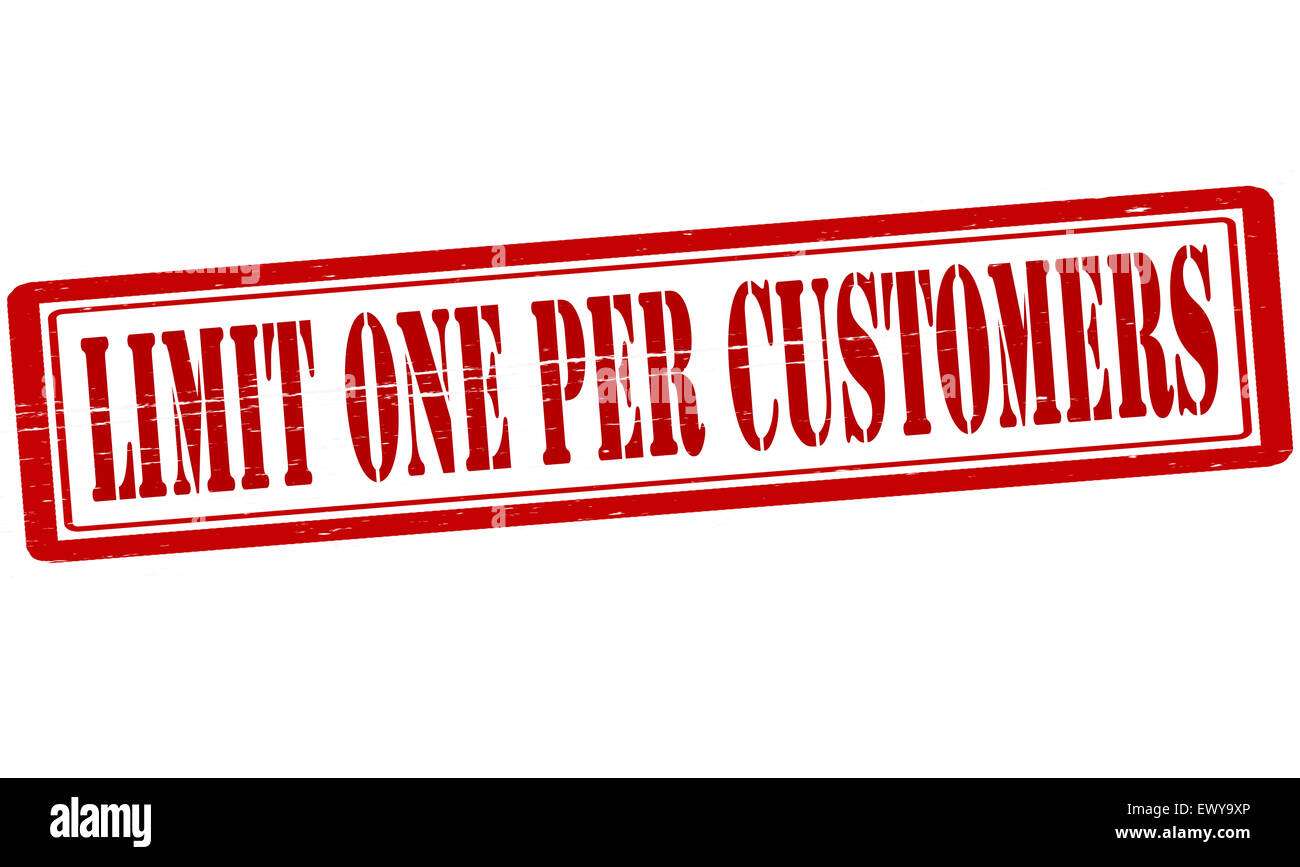 Stamp with text limit one per customers inside, illustration Stock ...