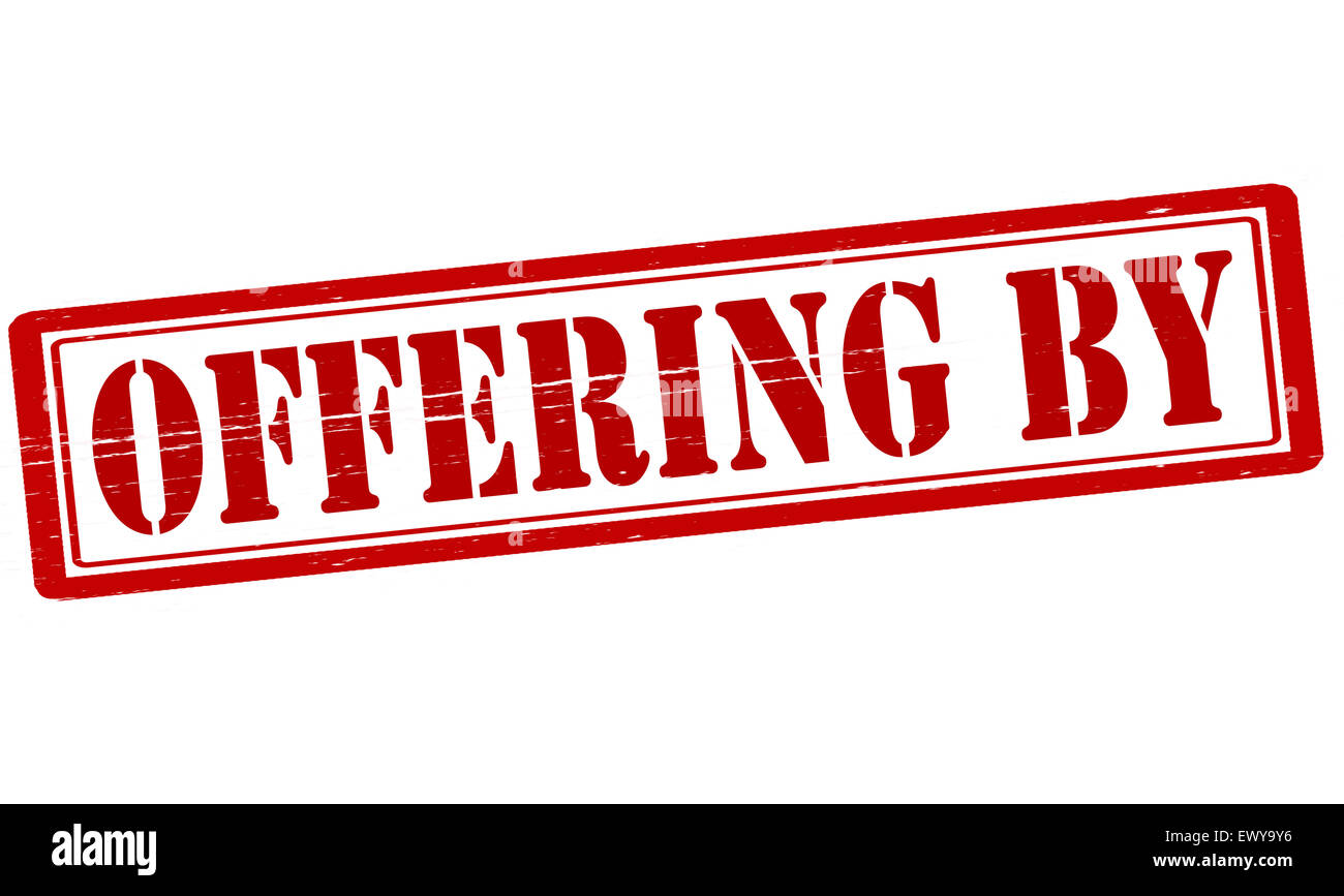 Stamp with text offering by inside, illustration Stock Photo - Alamy