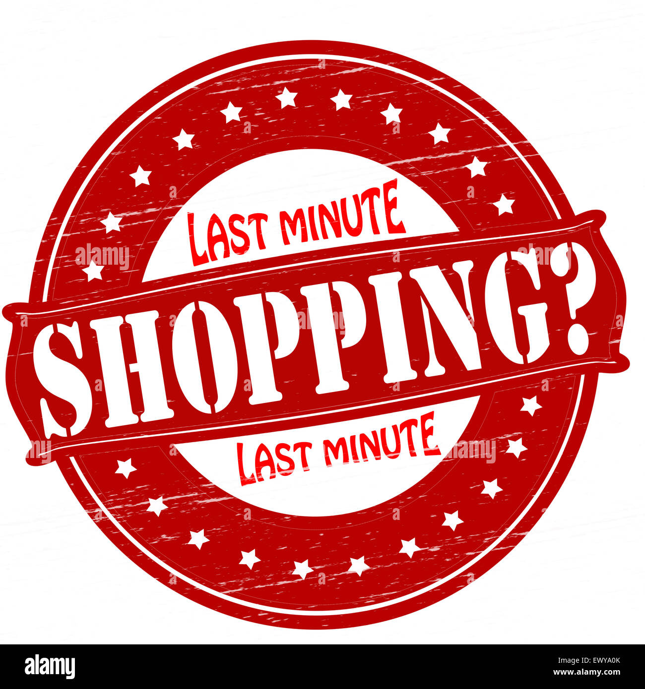 Stamp with text last minute shopping inside, illustration Stock Photo ...