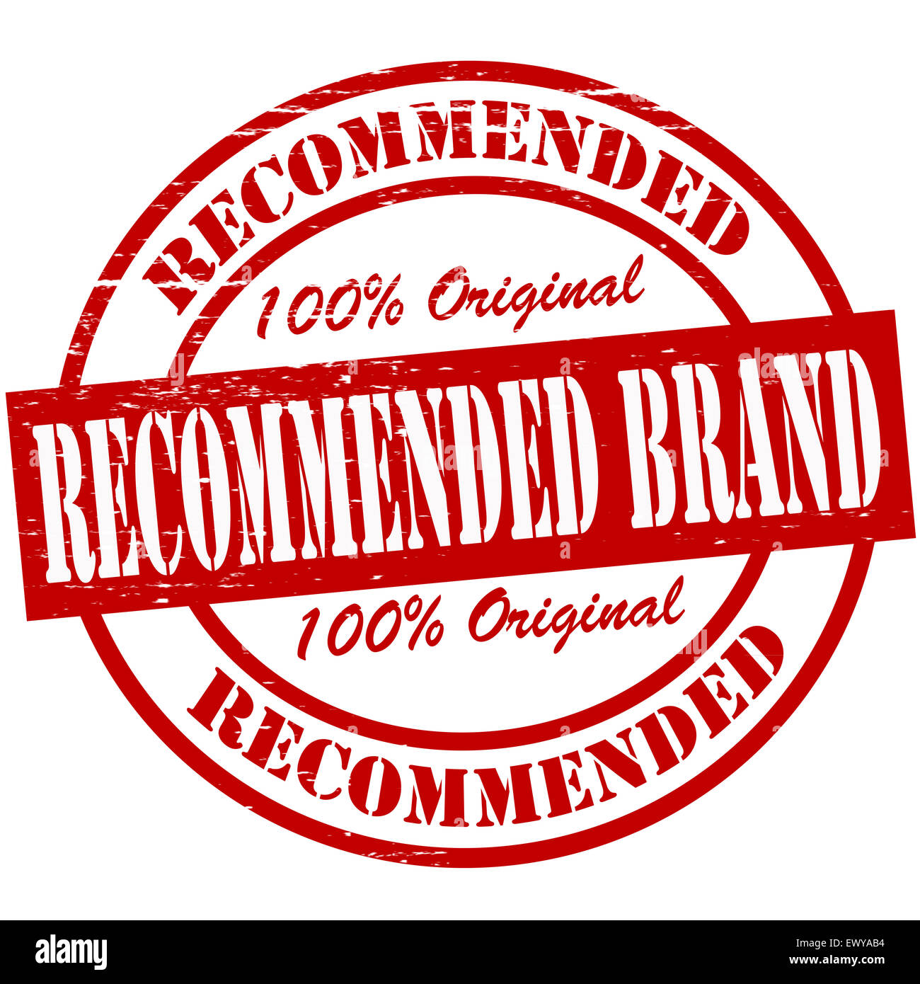 Stamp with text recommended brand inside, illustration Stock Photo - Alamy