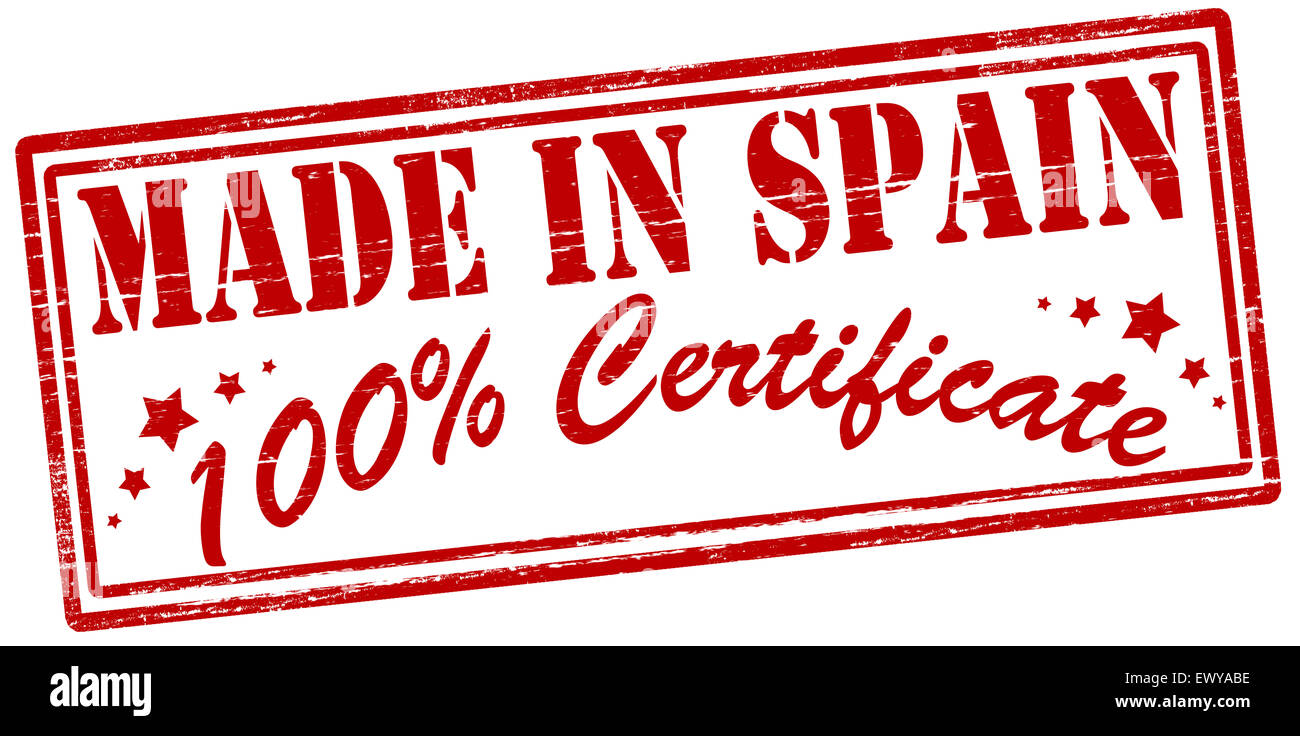 Stamp with text made in Spain inside, illustration Stock Photo - Alamy