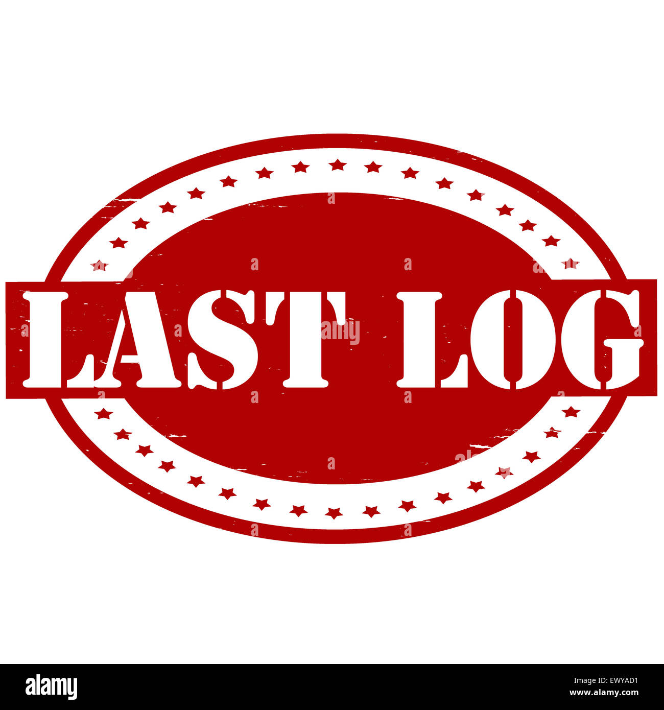 Stamp with text last log inside, illustration Stock Photo - Alamy