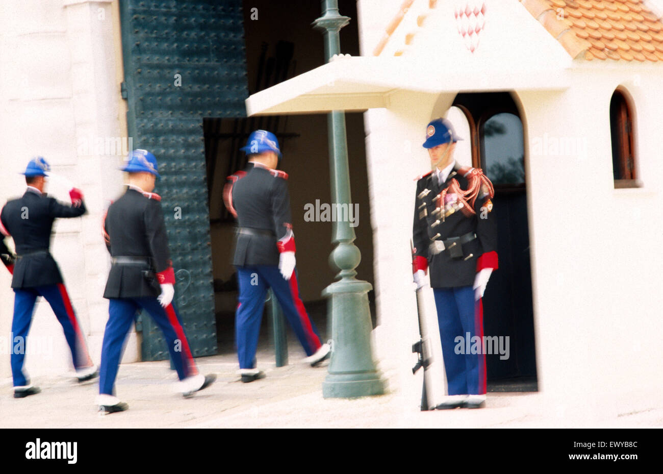 Monaco, Monte Carlo, Prince Palace, Changing of the Guard Stock Photo ...