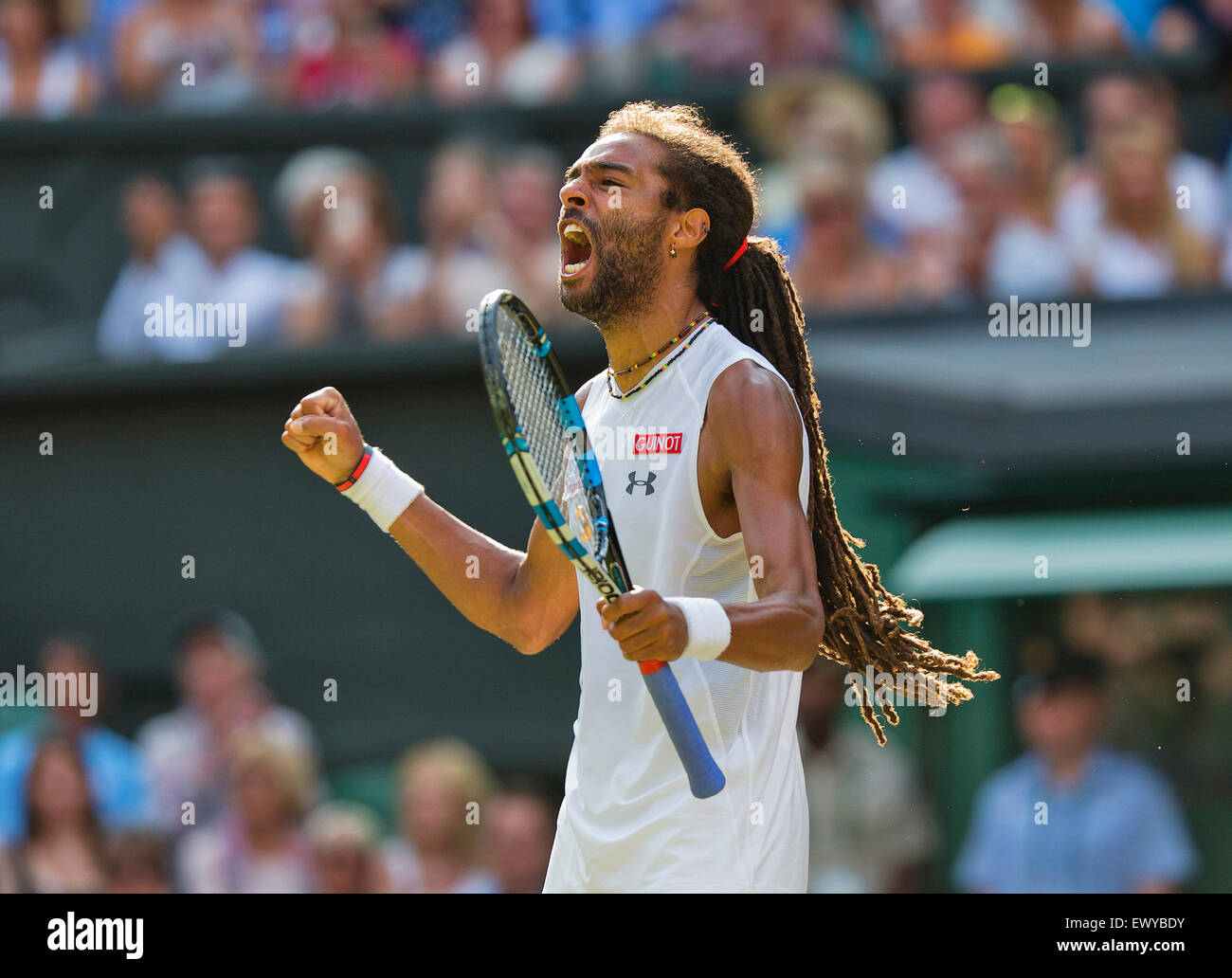 Wimbledon, London, UK. 02nd July, 2015. Tennis, Wimbledon, Dustin Brown ...