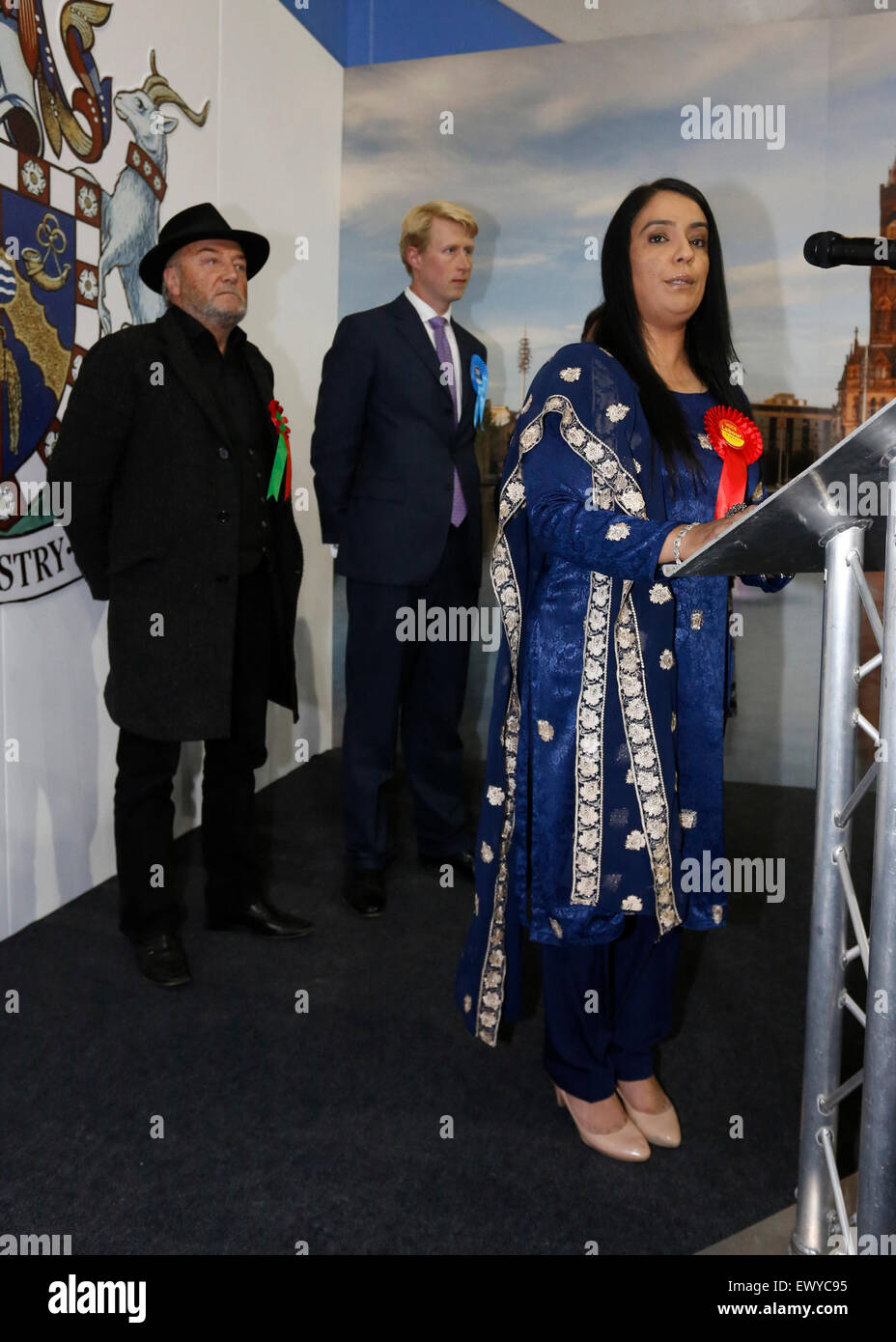Labour candidate Naz Shah makes her victory speech in which she ...