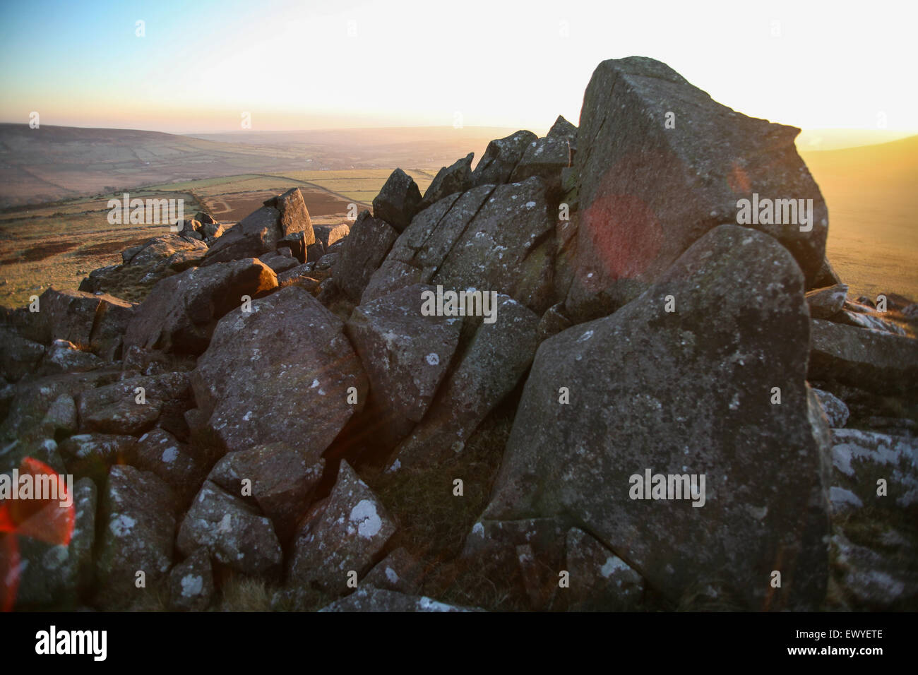 Atop the Preseli mountains at Carn Meini. It was from this exact spot ...