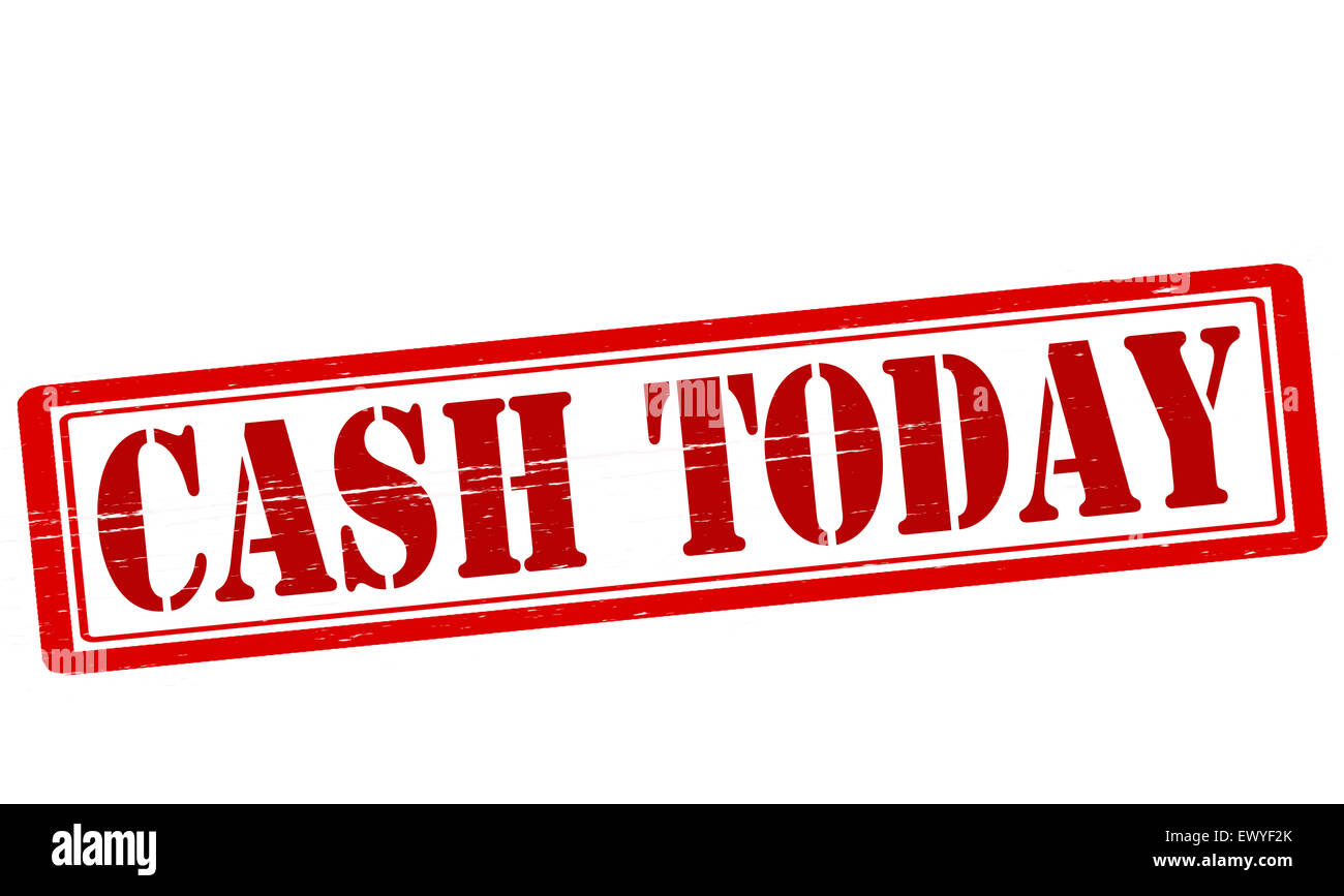 Stamp with text cash today inside, illustration Stock Photo - Alamy