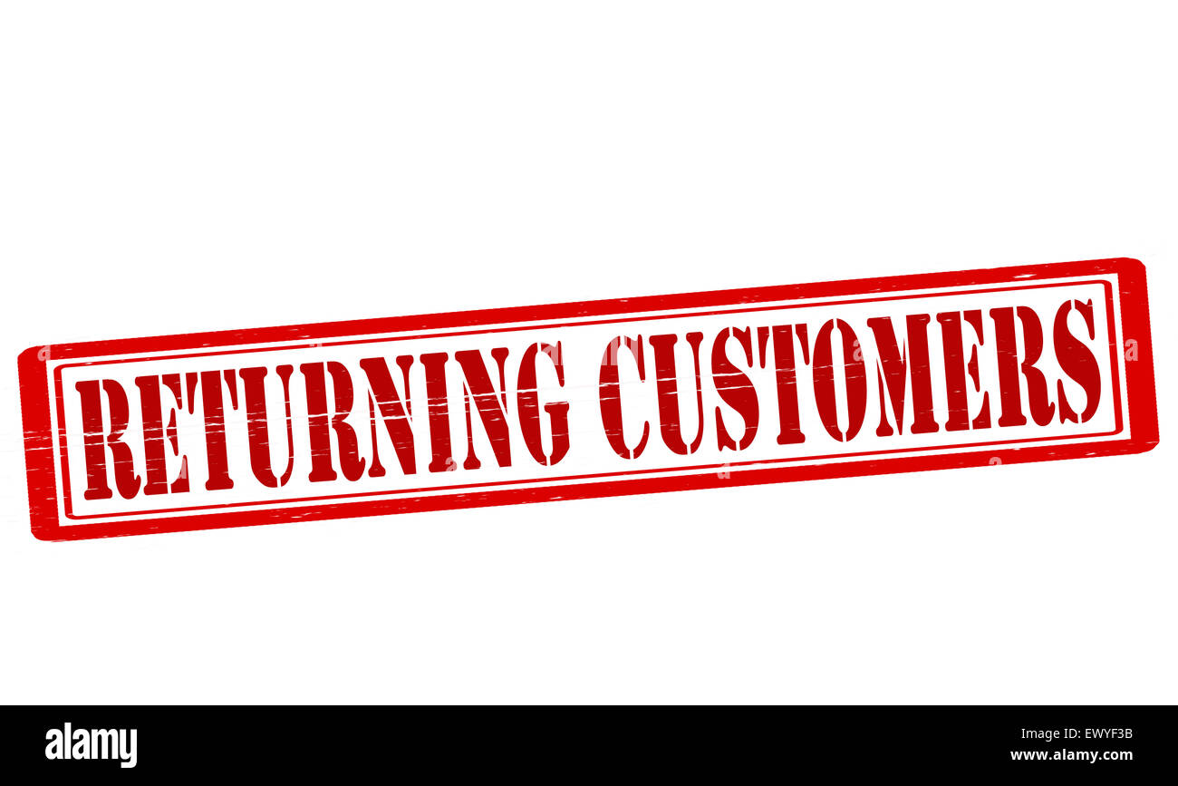 Stamp with text returning customers inside, illustration Stock Photo ...