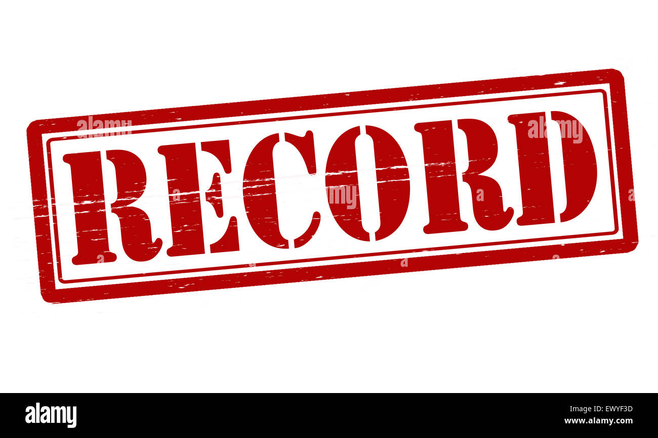 Stamp with word record inside, illustration Stock Photo - Alamy