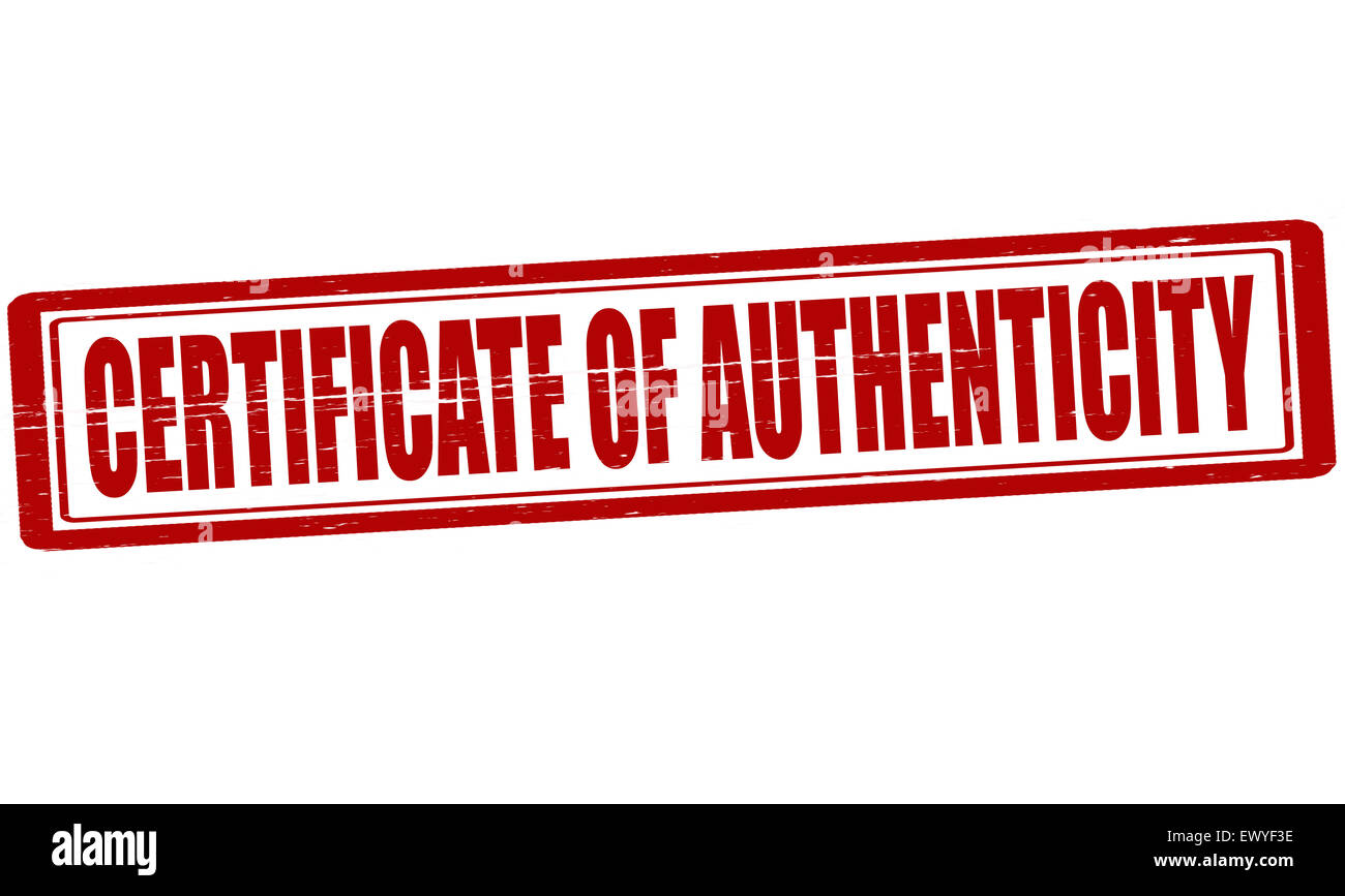 Stamp with text certificate of authenticity inside, illustration Stock ...