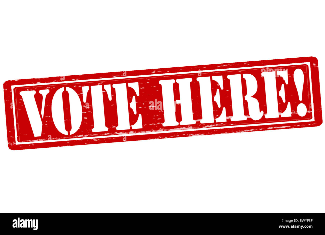 Stamp with text vote here inside, illustration Stock Photo - Alamy