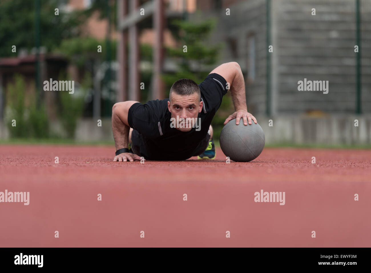 Woman exercise ball push ups hi-res stock photography and images - Alamy