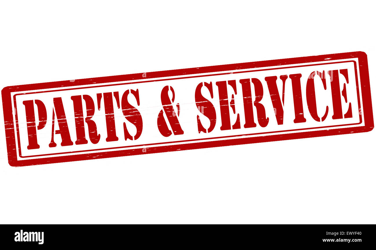 Stamp with text parts and service inside, illustration Stock Photo - Alamy