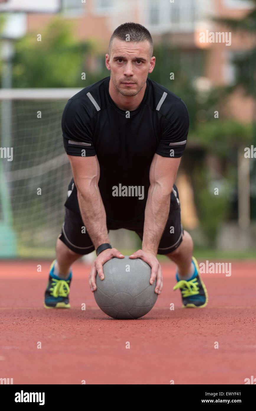 Woman exercise ball push ups hi-res stock photography and images - Alamy