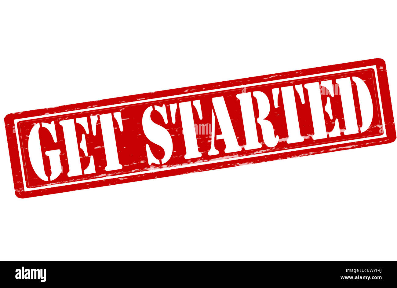 Stamp with text get started inside, illustration Stock Photo - Alamy