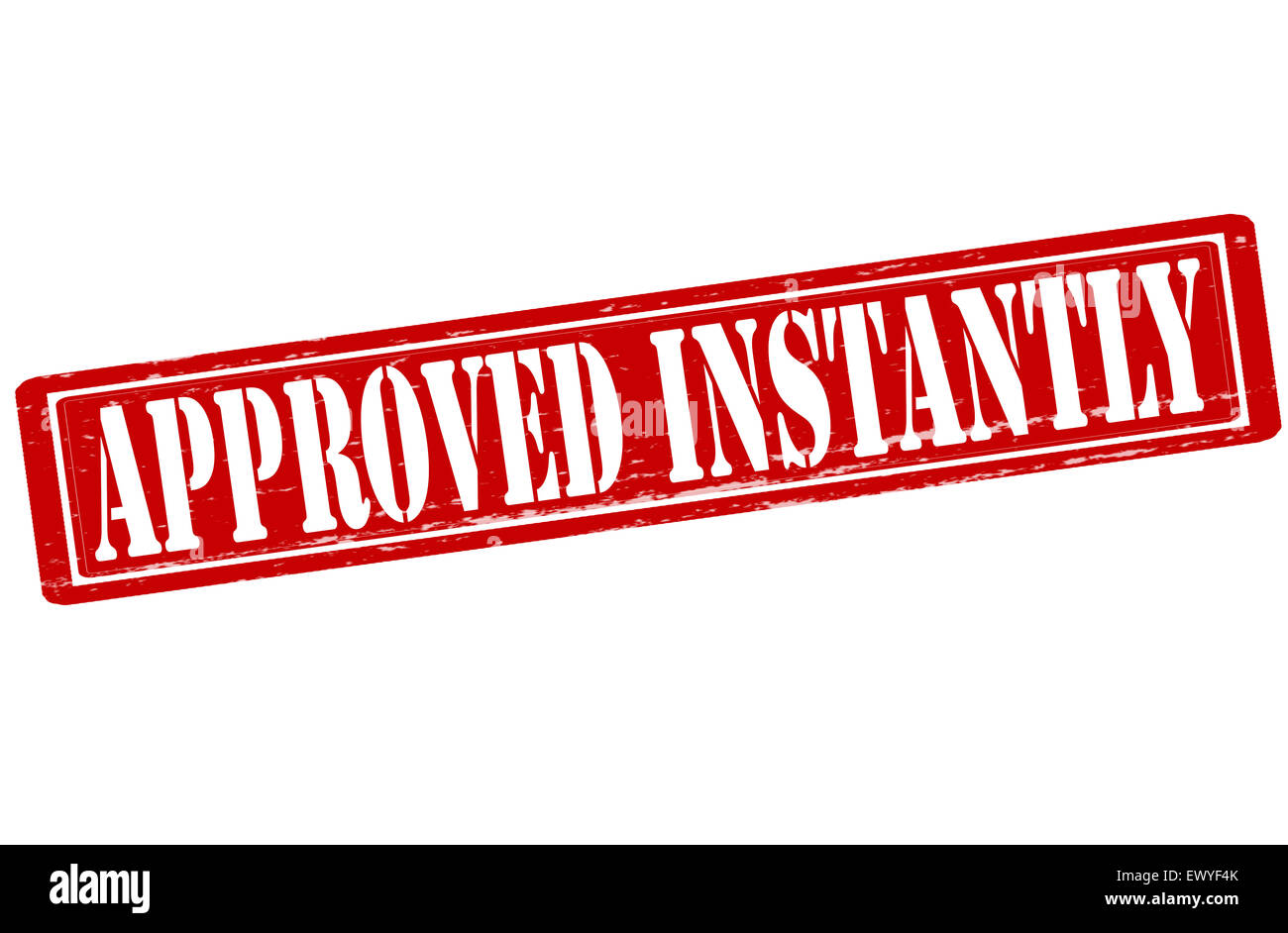 Stamp with text approved instantly inside, illustration Stock Photo - Alamy