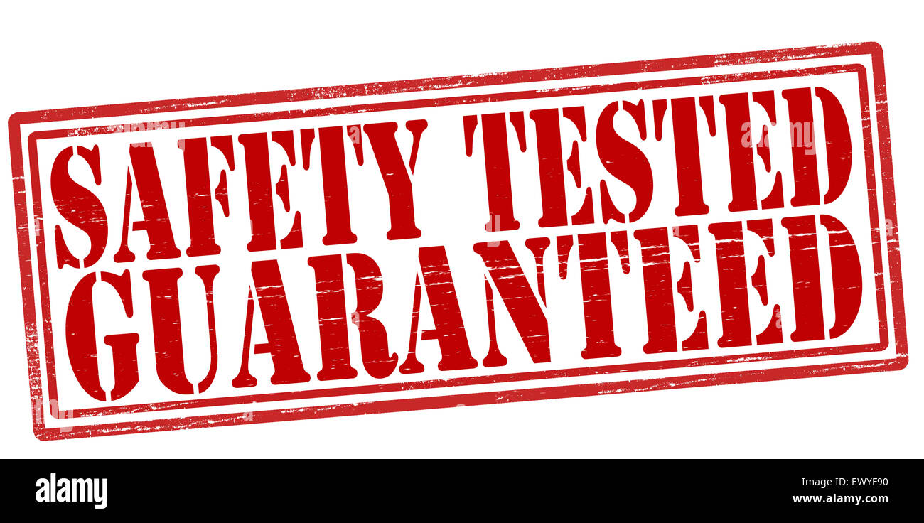 Stamp with text safety tested guaranteed inside, illustration Stock ...