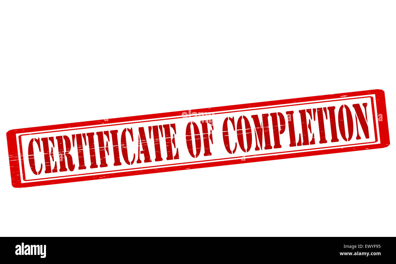 Stamp with text certificate of completion inside, illustration Stock ...