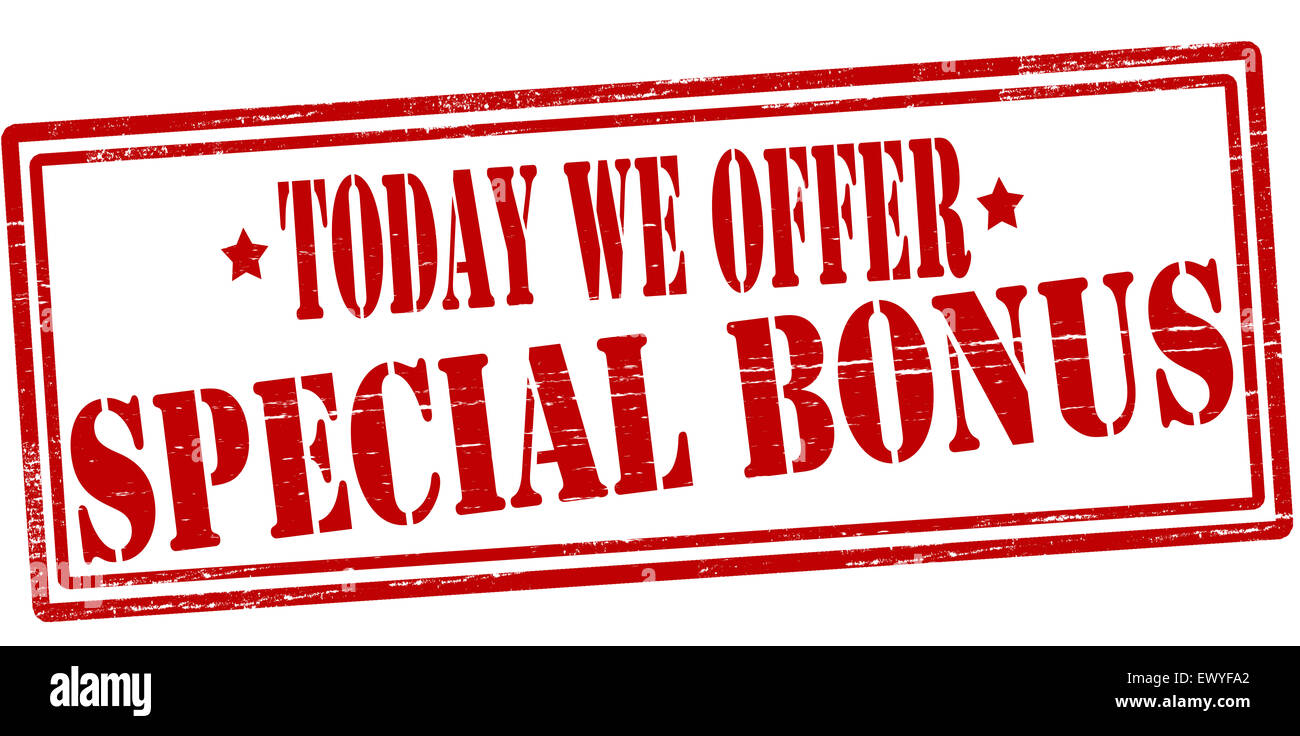 Stamp with text special bonus inside, illustration Stock Photo - Alamy