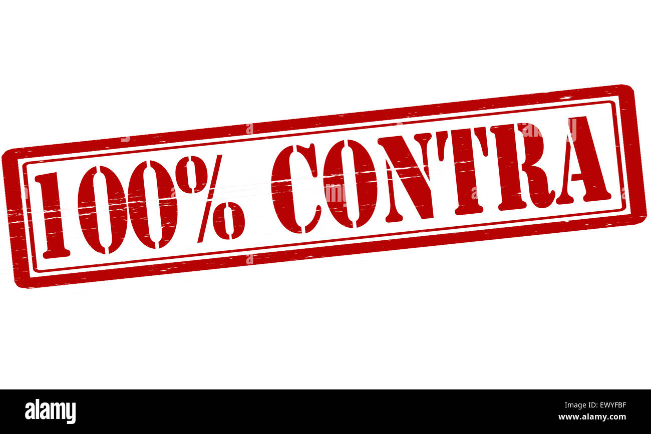 Stamp with text one hundred percent contra inside, illustration Stock ...