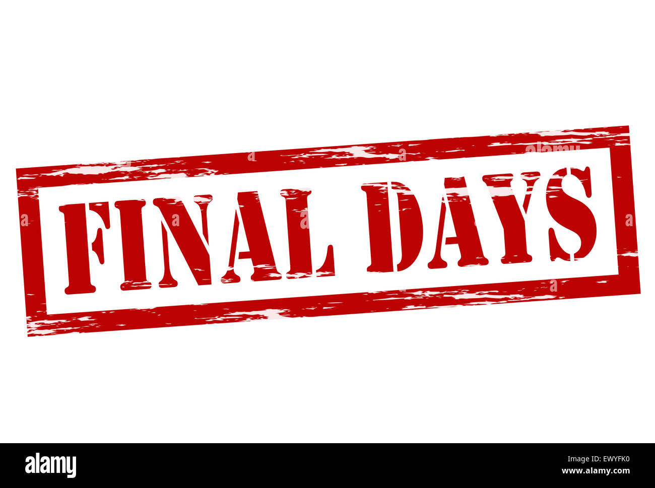 Stamp with text final days inside, illustration Stock Photo - Alamy