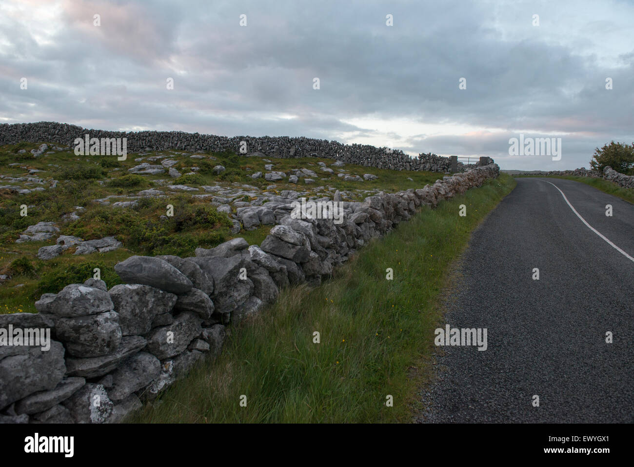 Road running through the Burren of Ireland Stock Photo - Alamy