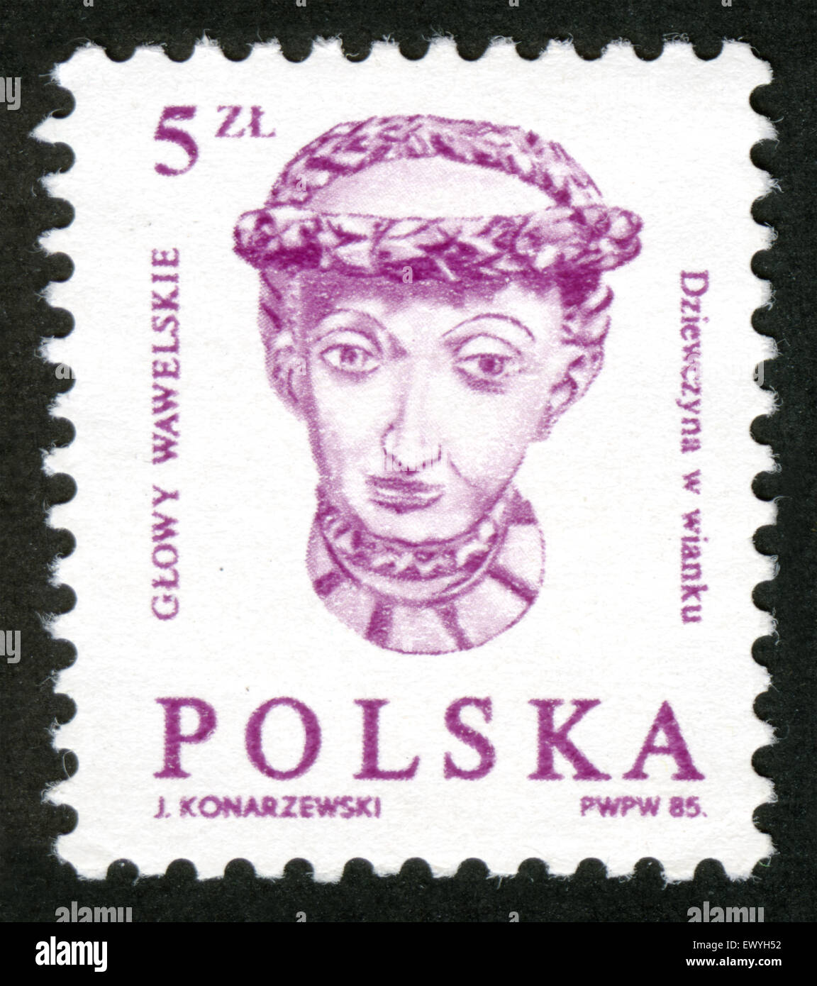 Poland stamp castle hi-res stock photography and images - Alamy