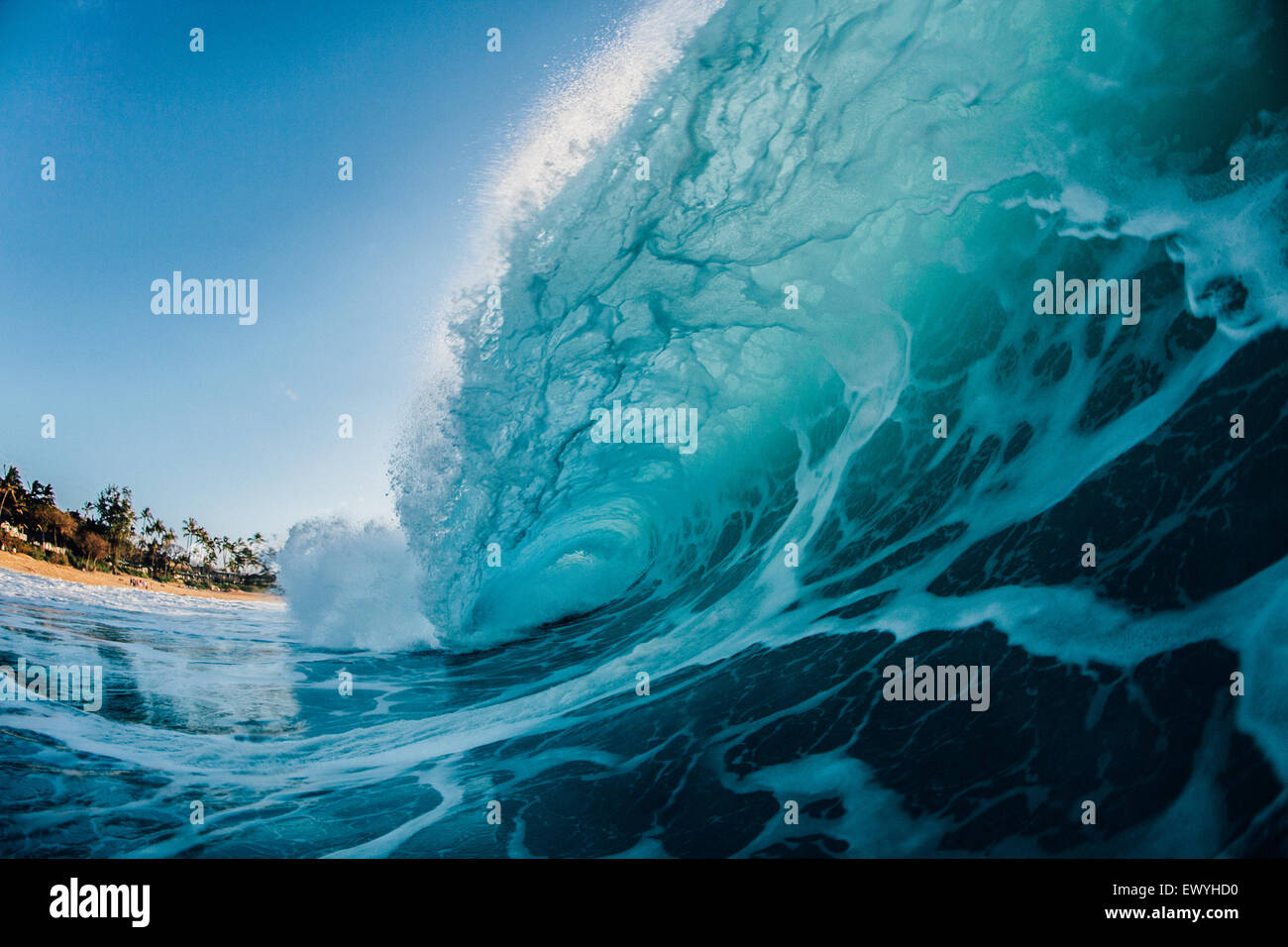 Wave crashing on Keiki Beach, North Shore, Oahu, Hawaii, USA Stock ...