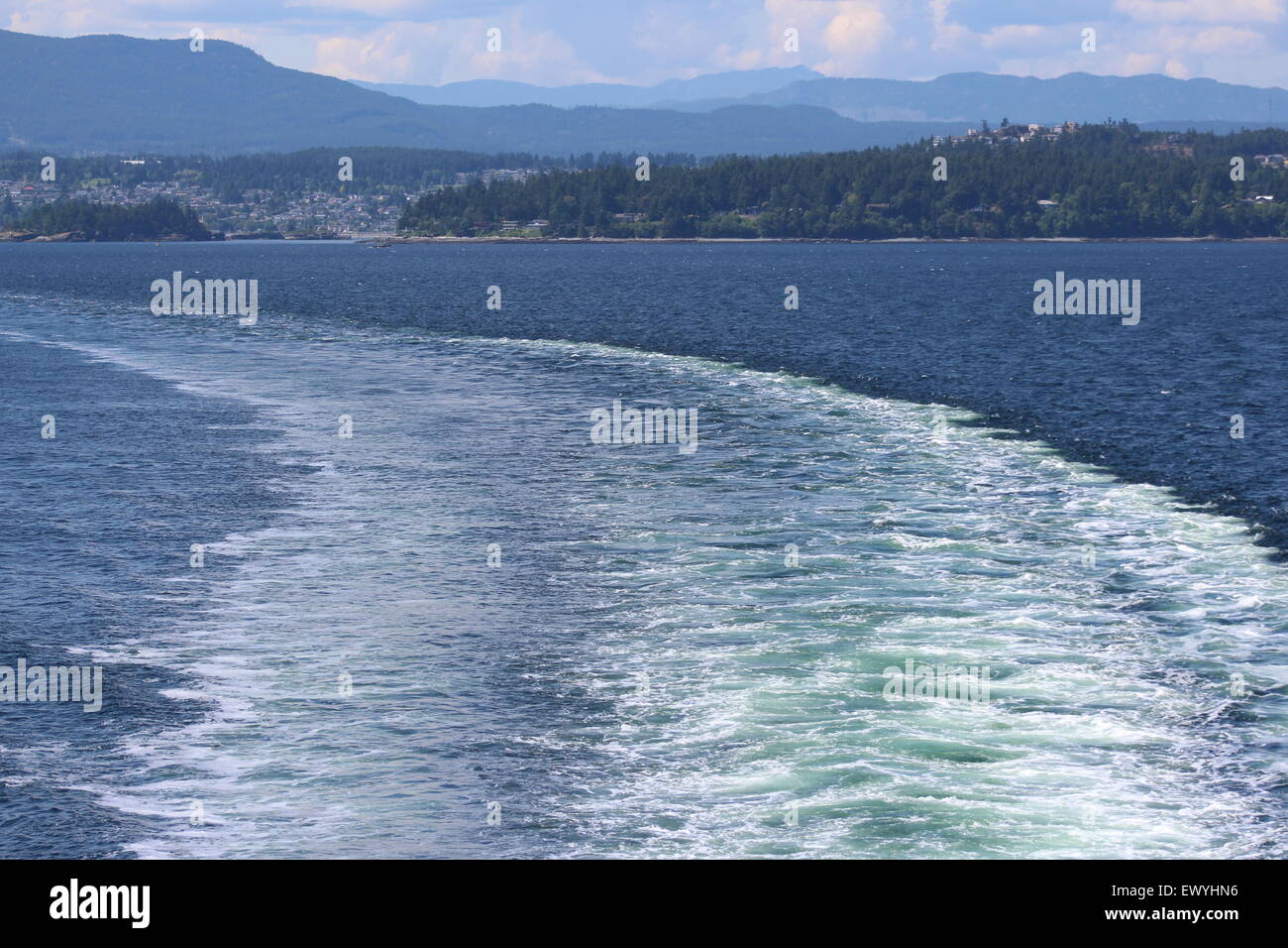 Canadian Coastline blue water and mountain coastline. Beautiful scenery ...